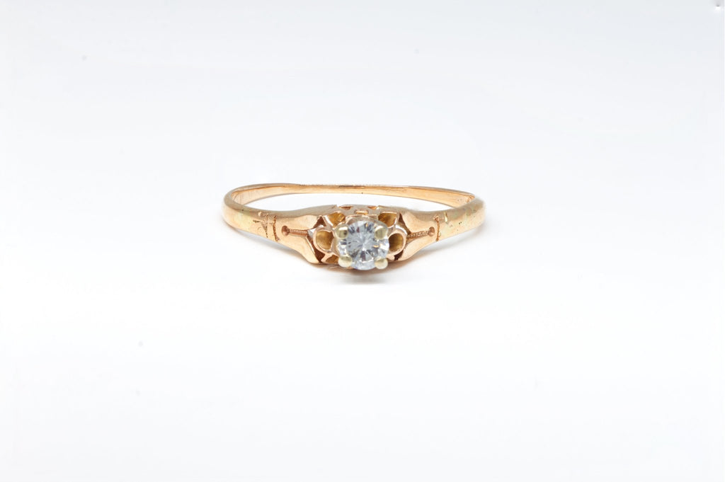 Delicately Detailed Solitaire Wedding Band - Acadian Estates & Custom ...